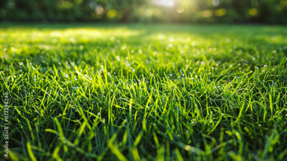 Lush green grass on a clear background. Realistic summer lawn. Perfect ...