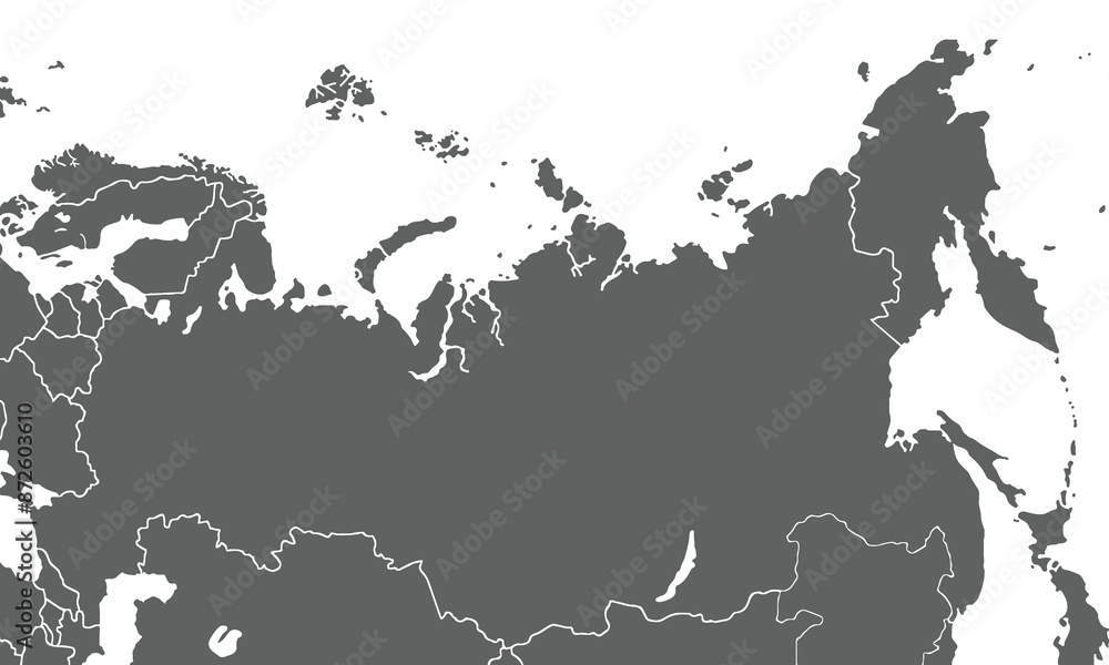 Map of Russia isolated on white background. for website layouts ...