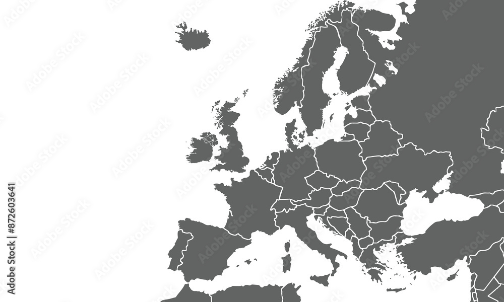 Map of Europe isolated on white background. for website layouts ...