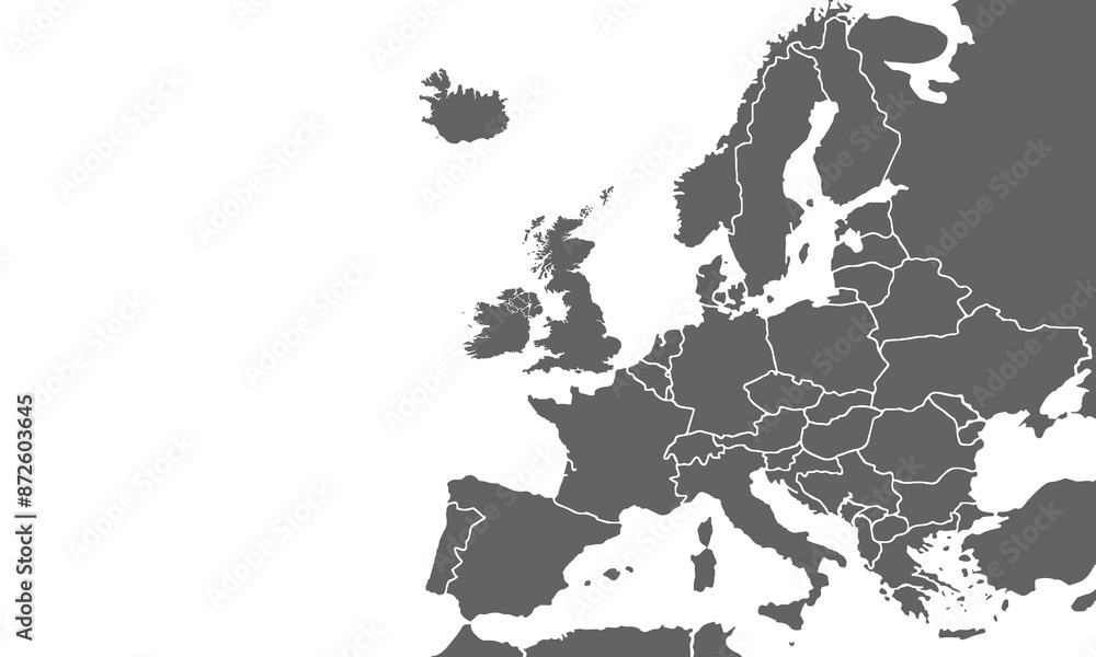 Map of Europe isolated on white background. for website layouts ...