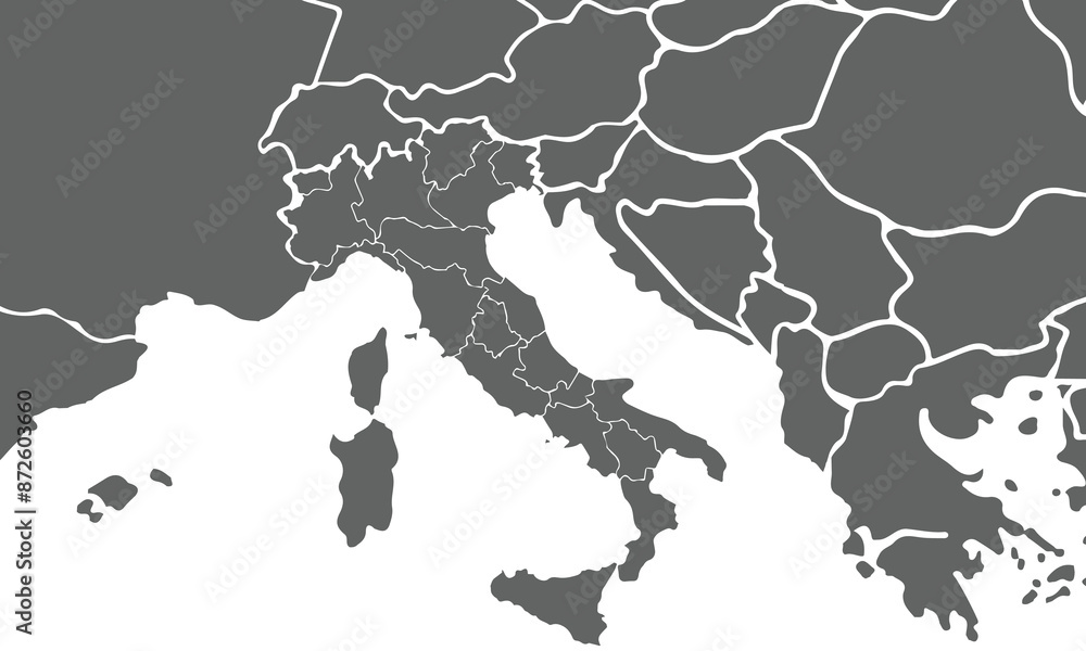 Map of Italy isolated on white background. for website layouts ...