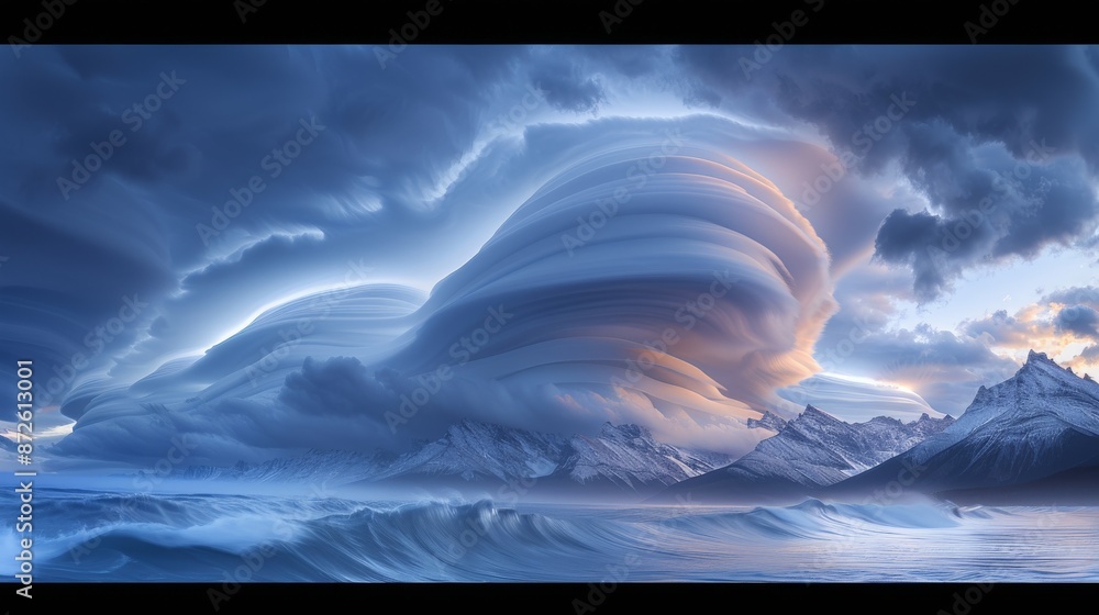 Lenticular clouds, atmospheric marvel, lens-shaped formations, high ...