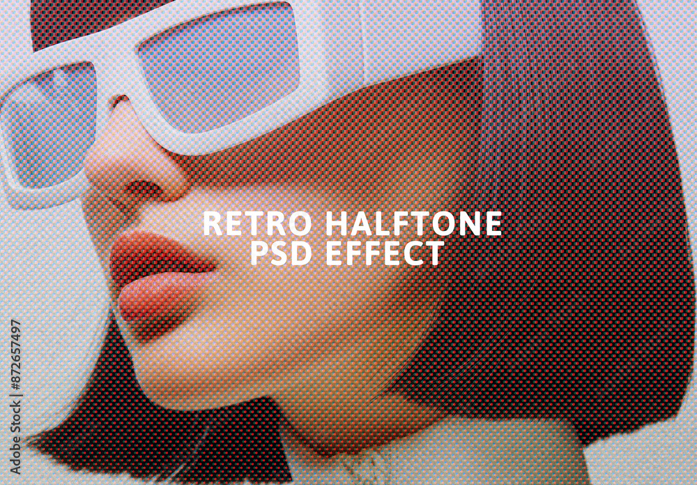 Retro Halftone PSD Effect Stock Template | Adobe Stock