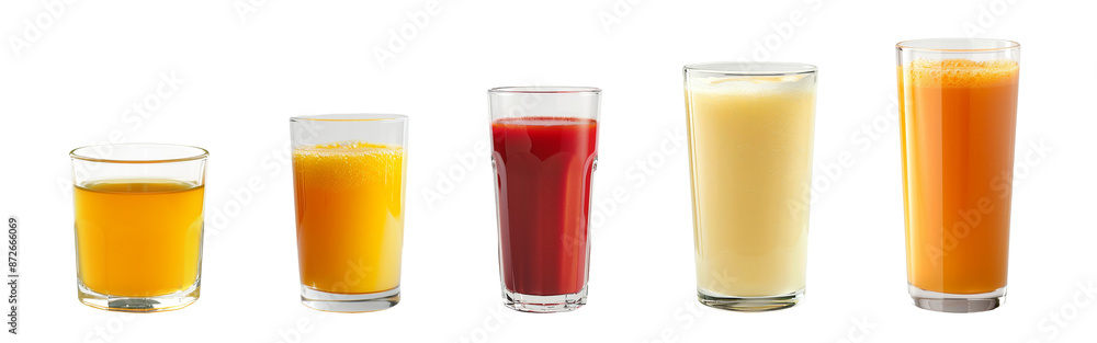Freshly pressed fruit and vegetable juice on transparent background ...