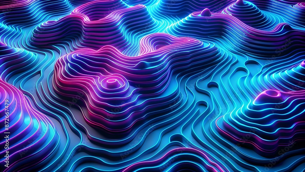 courbe de niveau d'un décor abstrait en relief avec des lignes ...