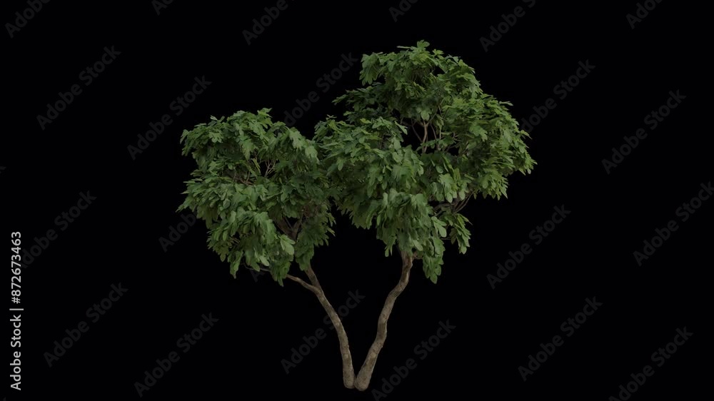 Common Fig Tree blowing in the wind. Wind blows the Anjeer Tree ...