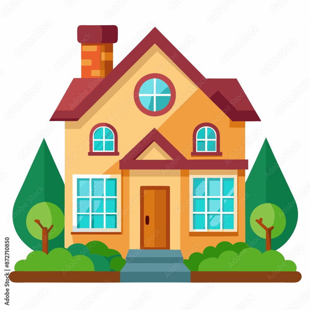 house clipart cartoon Illustration drawing Stock Vector | Adobe Stock