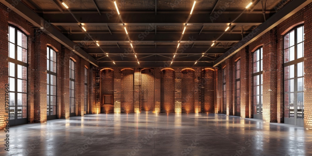 Concrete floor inside industrial victorian factory mill building ...