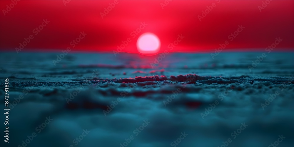 Abstract Thermal Vision Dark Landscape with Vivid Heat Signatures ...