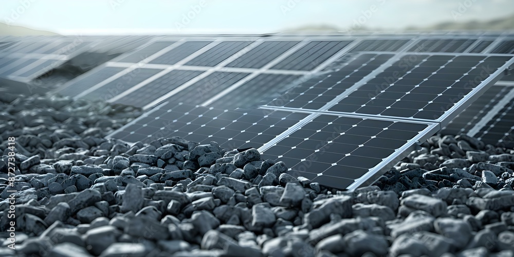 Managing broken solar panels at the end of their lifecycle. Concept ...
