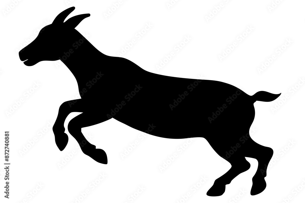 silhouette of a goat , goat vector illustration, goat silhouette ...