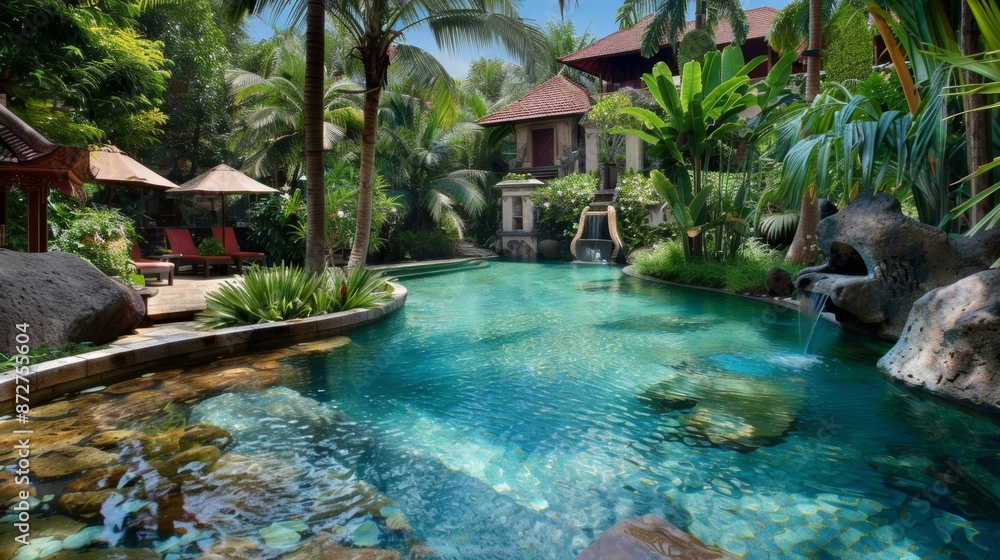 Immerse yourself in an exotic oasis in Bali, featuring a tropical ...