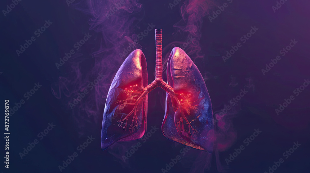 3D Illustration of Lungs, Medical Concept: Detailed Respiratory Anatomy ...