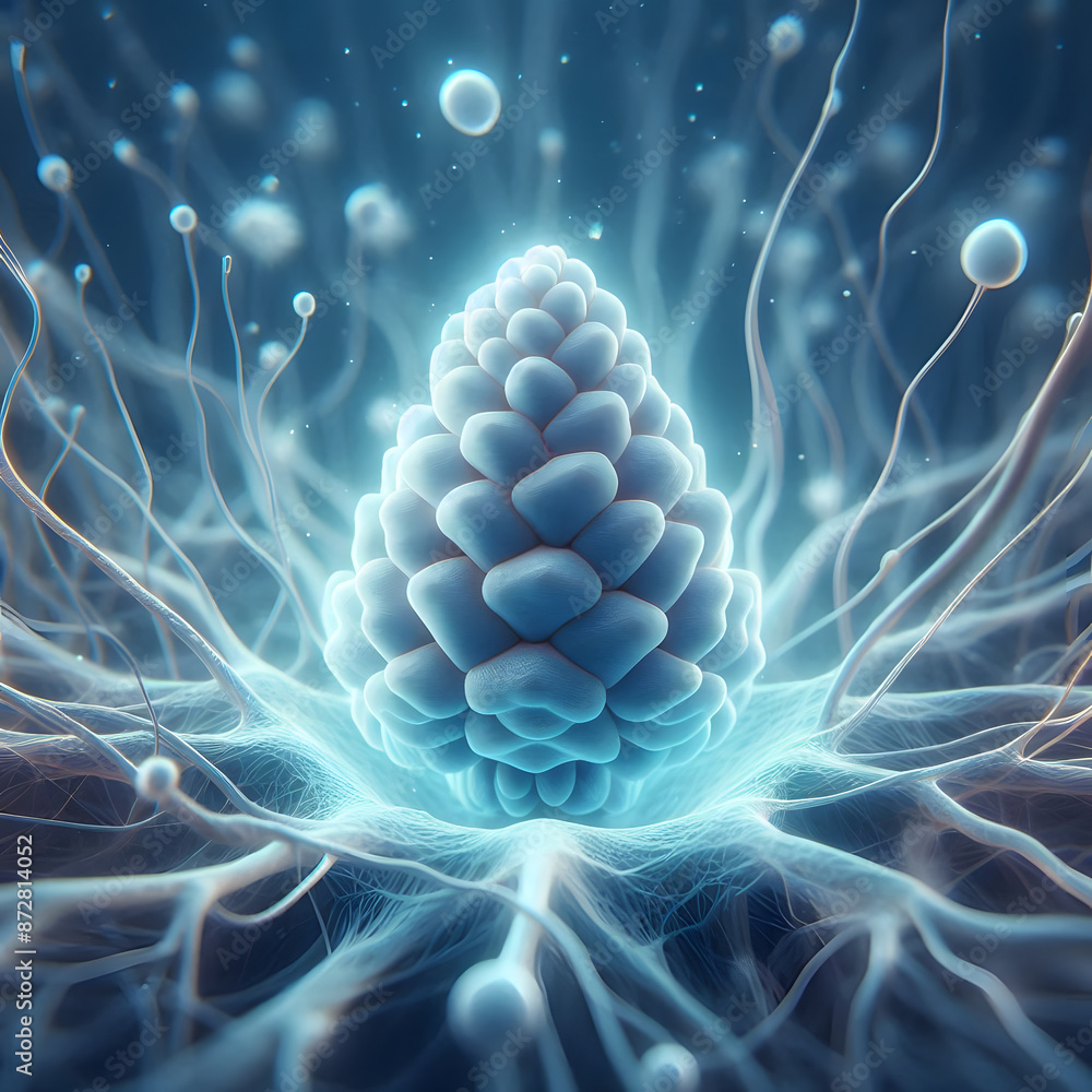 Pineal Gland Illustration - Neural Network and Brain Function Visual ...