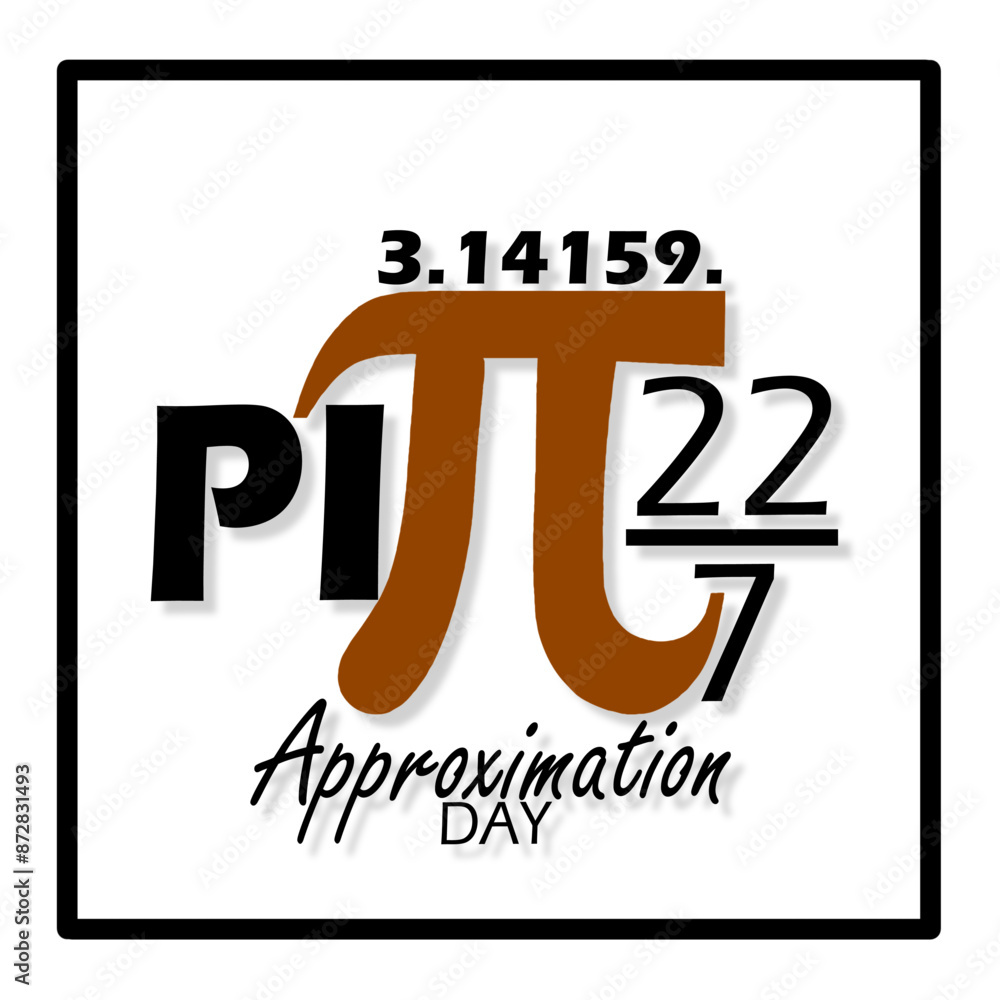 Pi Approximation Day event mathematic banner. The pi symbol with its ...