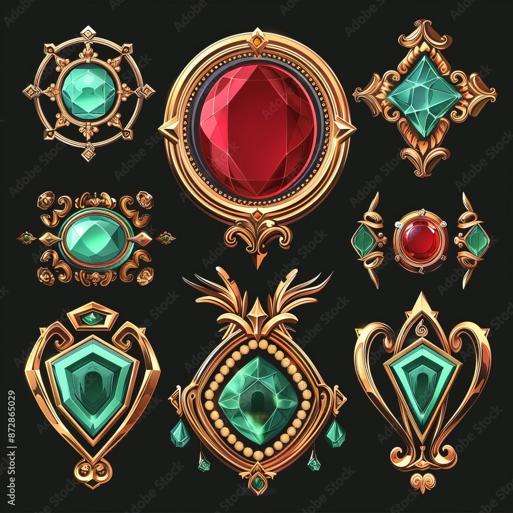 In the background you can see gold medieval menu elements, avatar UI ...