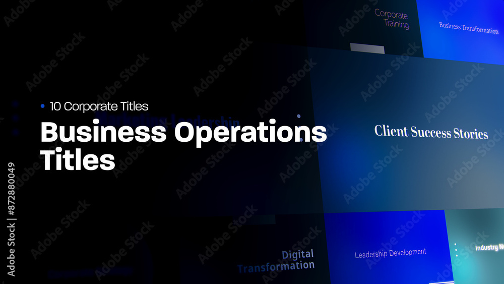 Business Operations Titles | 10 Motion Titles with Control Panels Stock ...