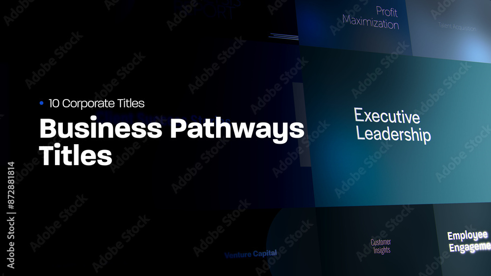 Business Pathways Titles | 10 Motion Titles with Control Panels Stock ...
