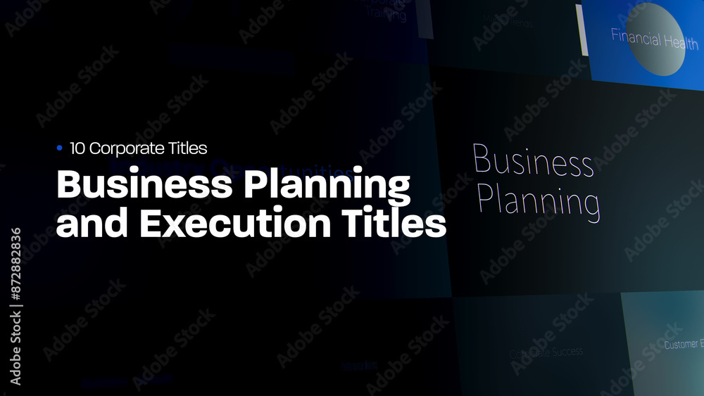 Business Planning and Execution Titles | 10 Motion Titles with Control ...