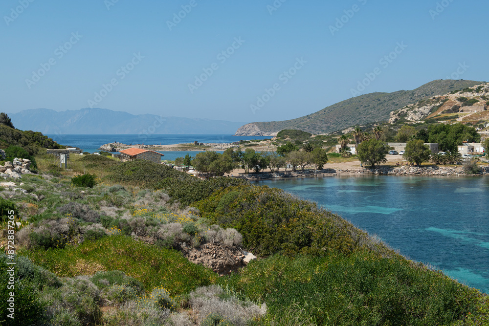 Knidos Ancient City in Datca Peninsula. Column ruins of Knidos Ancient ...