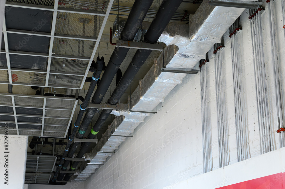 Fire detection system with red liInsulated air conditioning ductwork ...