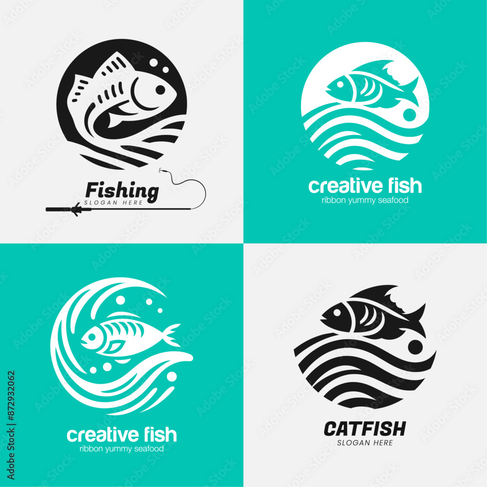 Fish logo design, Creative fish logo design, Gradient fish logo design, Fish logo template ...