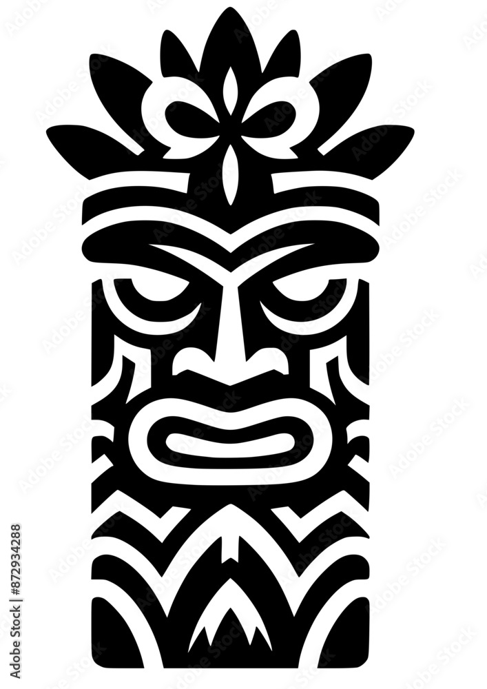 Tiki Head SVG, Hawaiian Tiki Head SVG, Tiki God Mask SVG, Tiki Statue ...