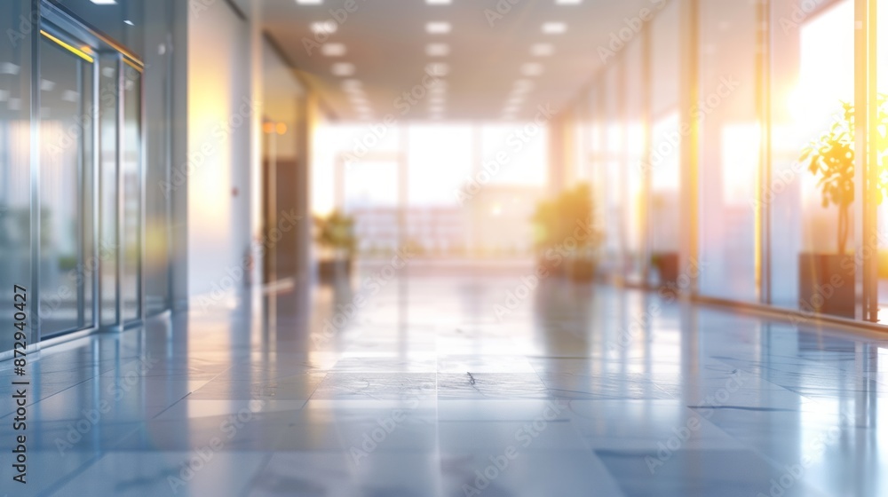 Modern business office lobby with reception area and meeting room ...