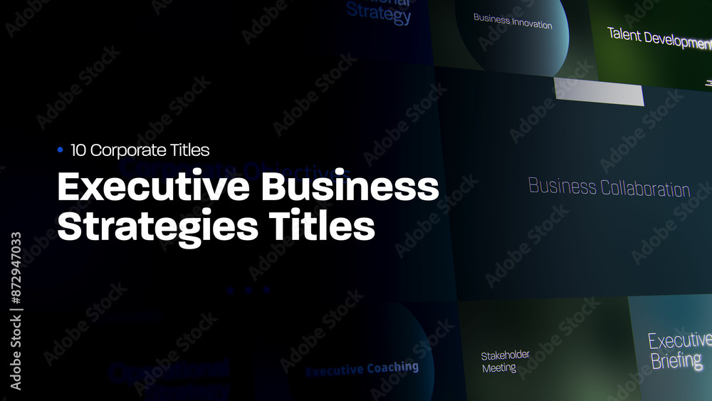 Executive Business Strategies Titles | 10 Motion Titles with Control ...