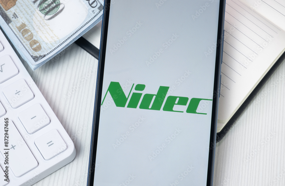New York, USA - 30 June 2024: Nidec Logo on Phone Screen, Company Icon ...
