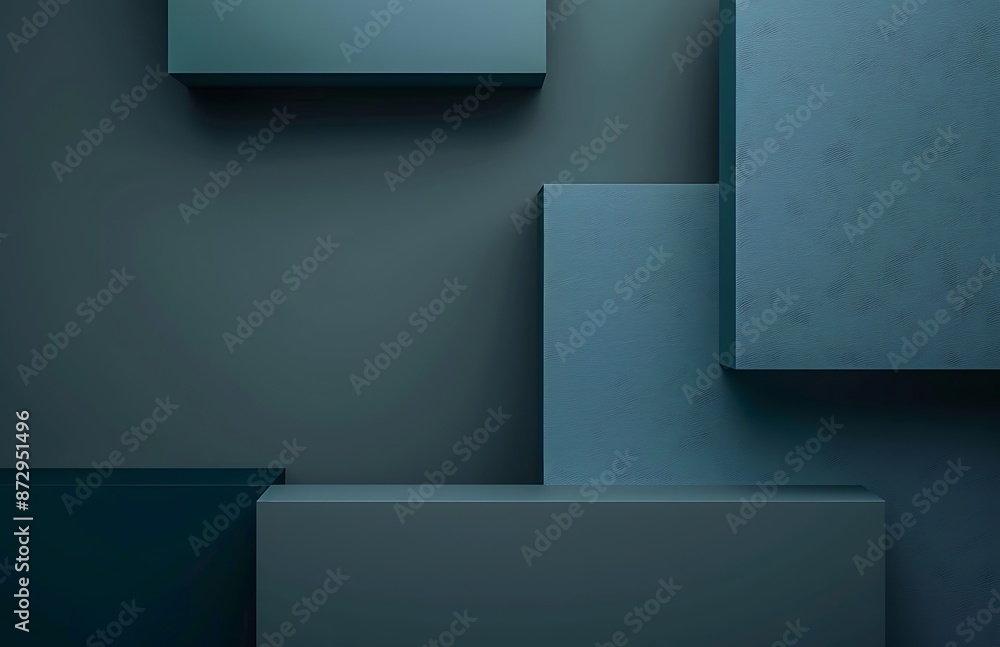 Dark blue background with three large rectangular boxes, in a ...