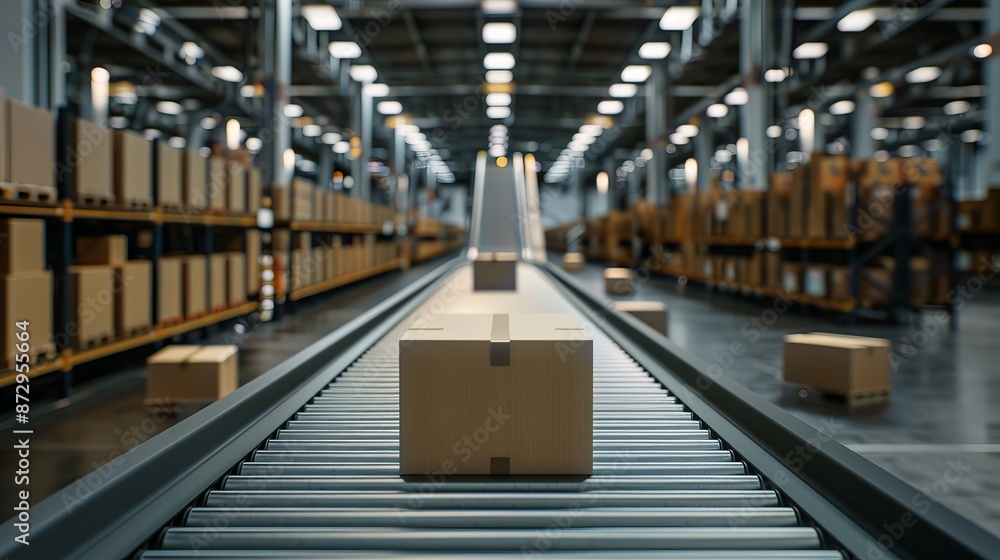 Automated logistics center with robotized order picking system and ...