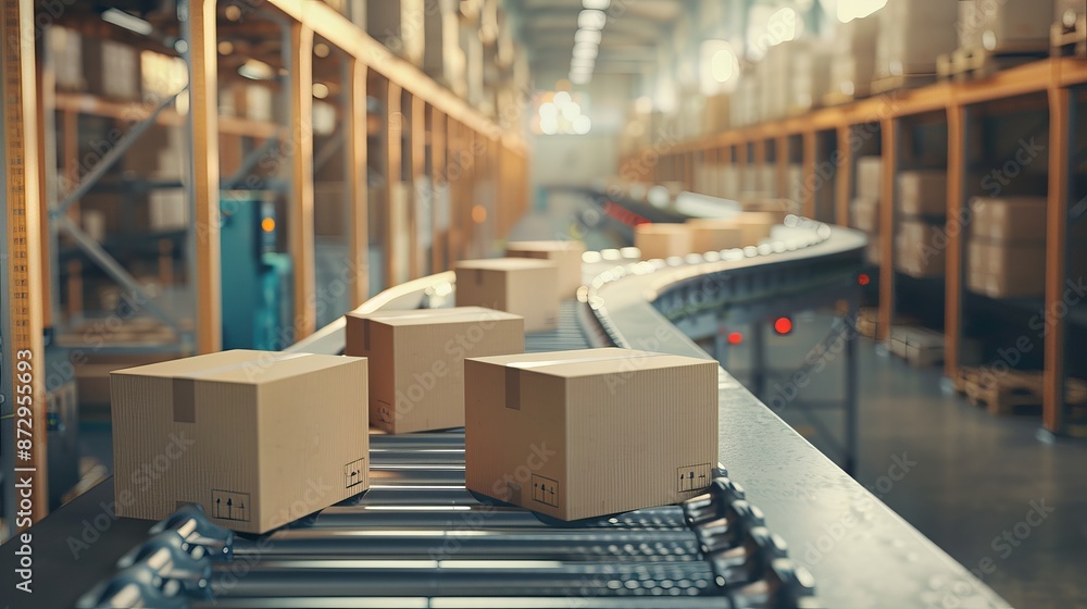 Automated logistics center with robotized order picking system and ...