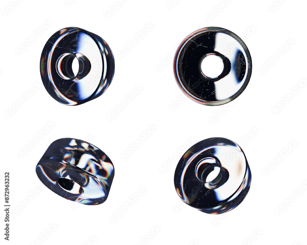 3d crystal glass sphere shapes with refraction Render transparent glass ...