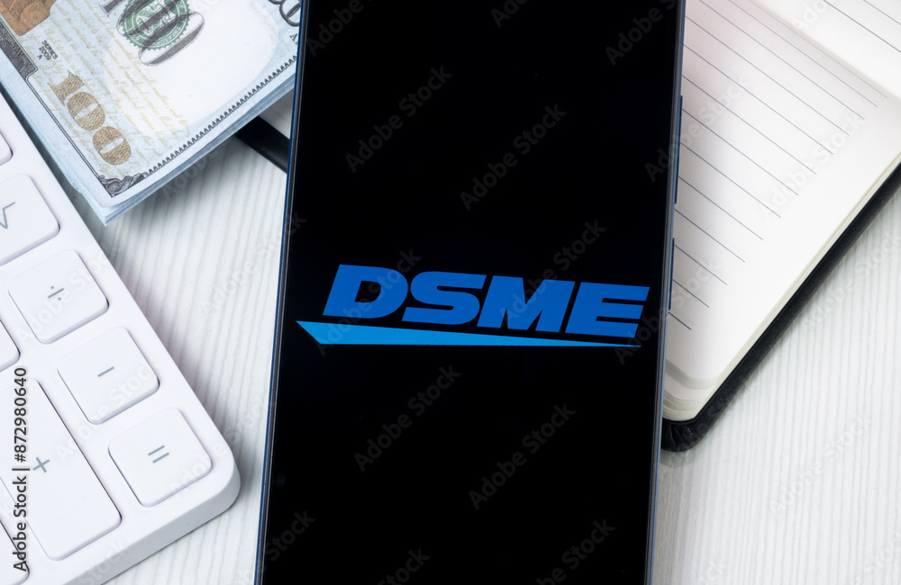 New York, USA - 30 June 2024: Daewoo Shipbuilding Logo on Phone Screen ...