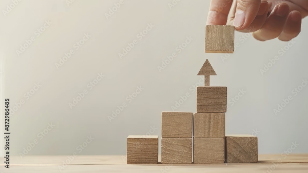 business career ladder pathway for growth and success concept - hand ...