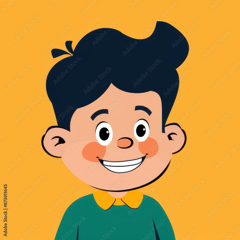 Adobe Animate component with solid color background and smiling ...