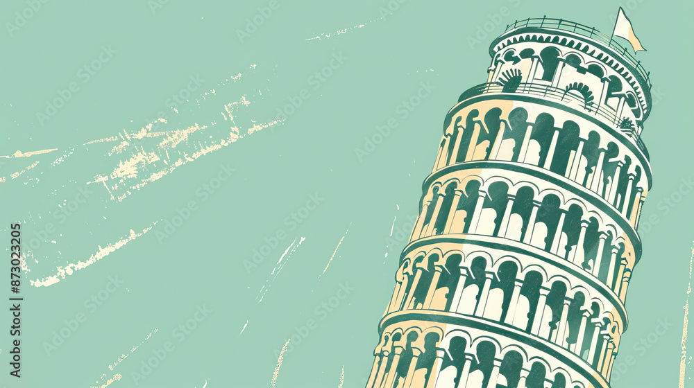 Risograph riso print travel poster, card, wallpaper or banner ...