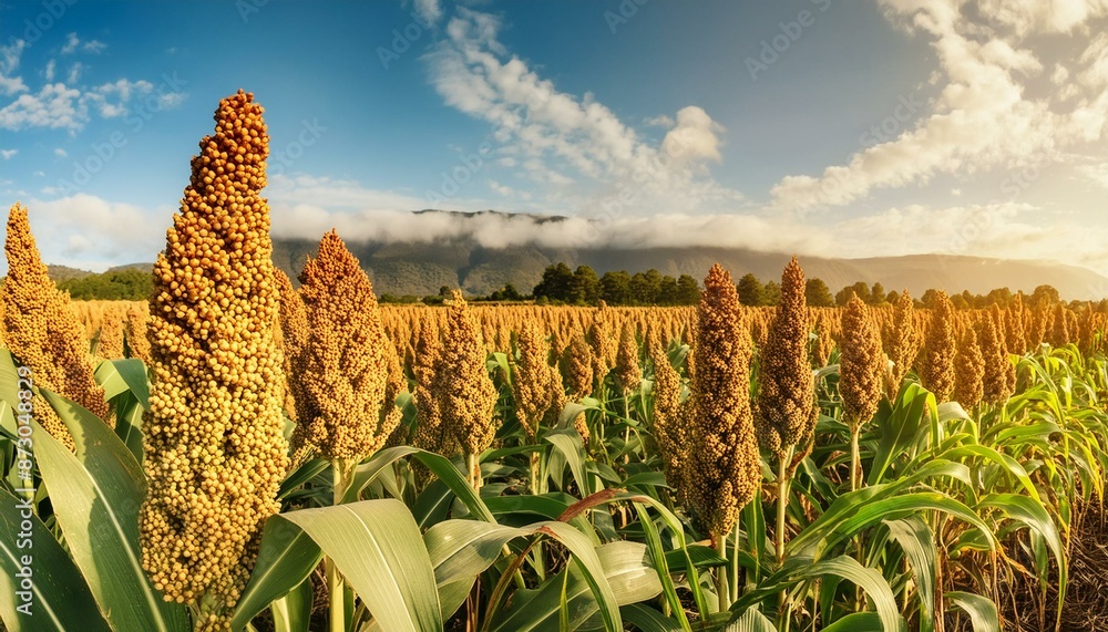 Biofuel and new boom Food, Sorghum Plantation industry. Field of Sweet ...