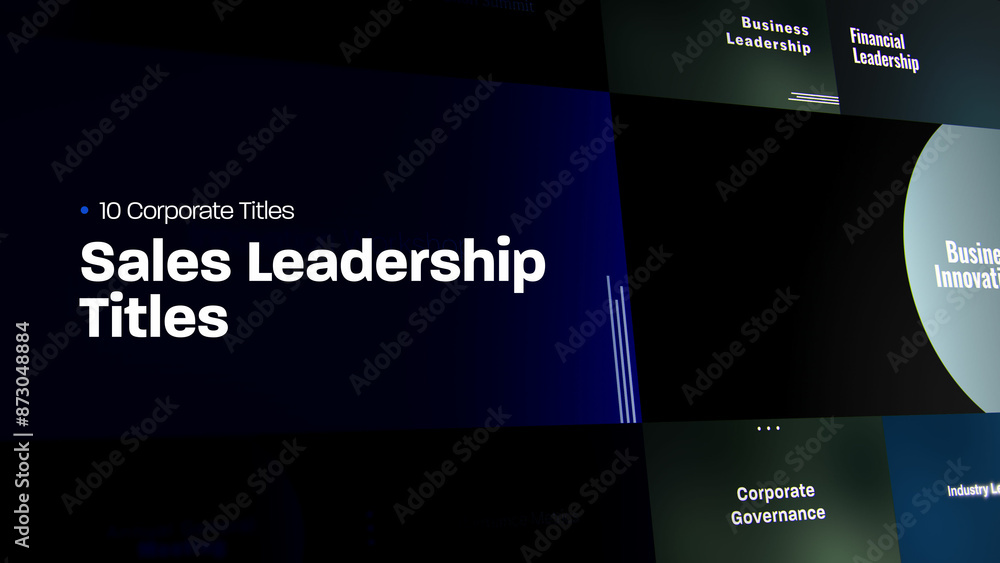 Sales Leadership Titles | 10 Motion Titles with Control Panels Stock ...