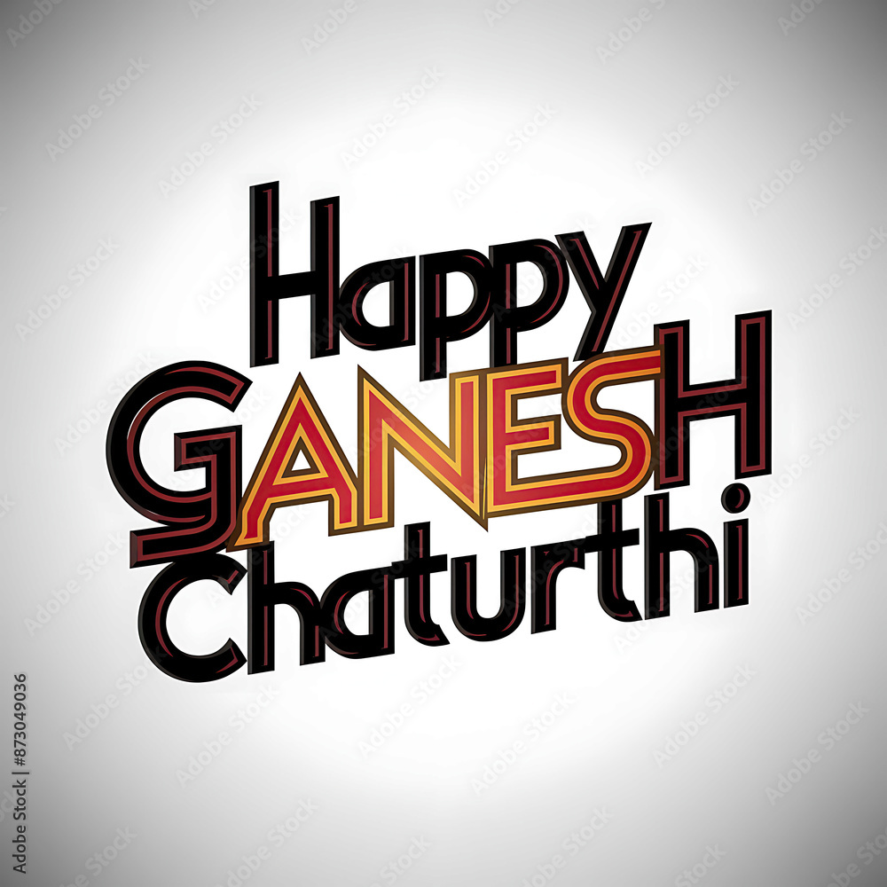 Happy Ganesh Chaturthi, Celebration, illustration of Lord Ganesha, Text ...