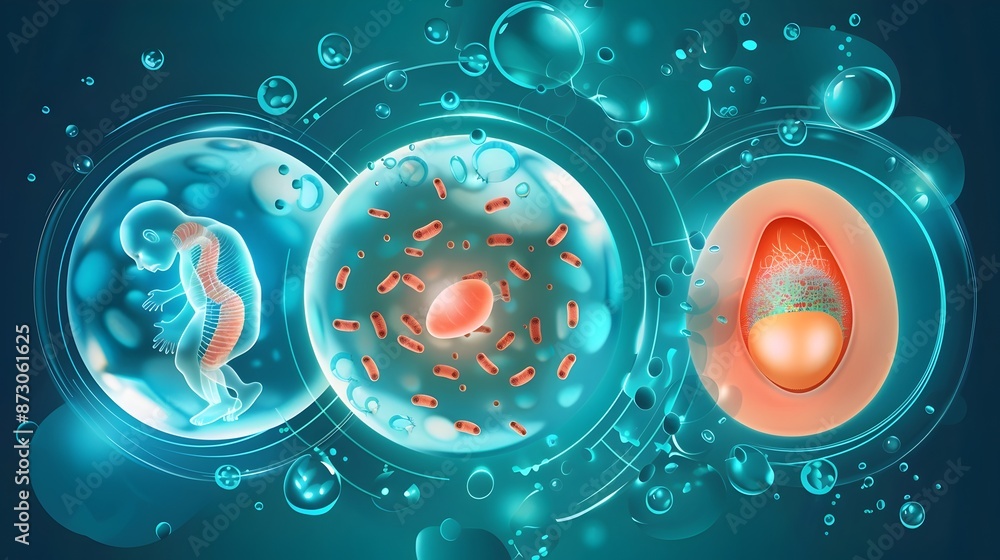 ภาพประกอบสต็อก Detailed Photographic of Embryo Development Stages and ...