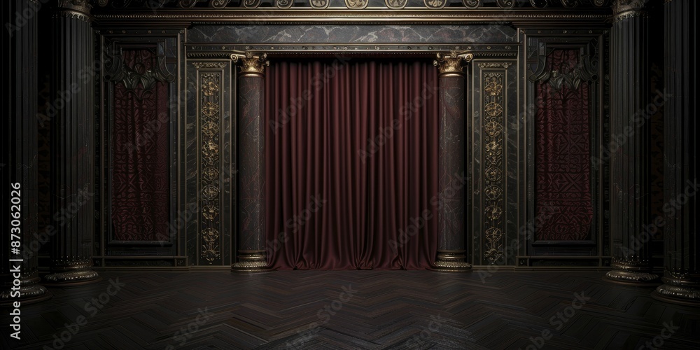 Throne room background featuring opulent details and royal motifs ...