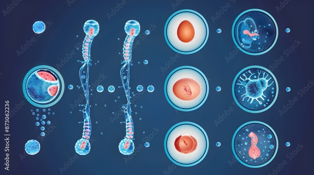 Detailed Depicting the Embryo Development Stages and Embryology Process ...