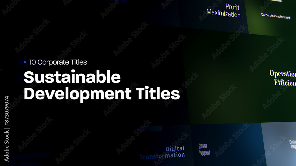Sustainable Development Titles | 10 Motion Titles with Control Panels ...