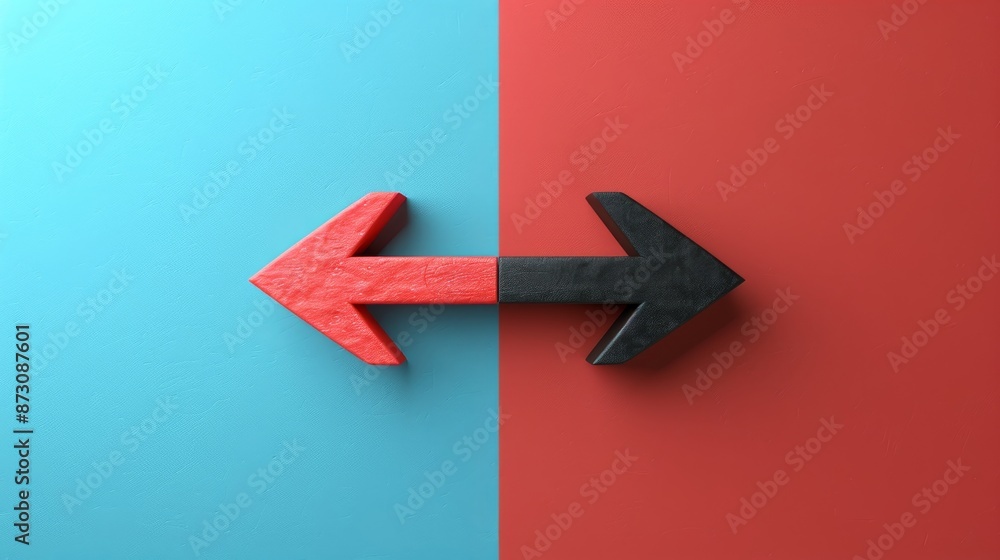 two arrows pointing in different directions symbolize divergence of ...