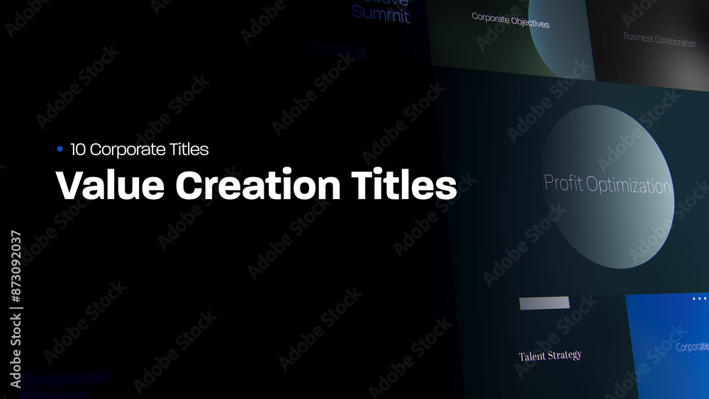 Value Creation Titles | 10 Motion Titles with Control Panels Stock ...