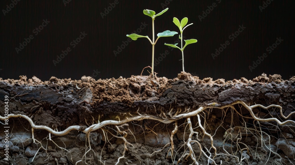 A highly detailed underground cross-section showing a complex web of ...