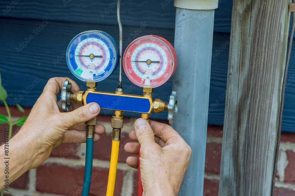 Measurement device for manometers that shows high low refrigerant ...