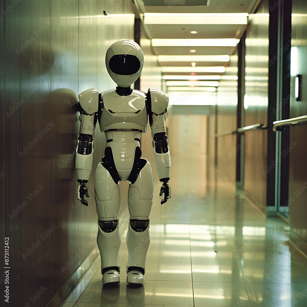 Robot in a modern interior. Robot humanoid. Concept of development of ...